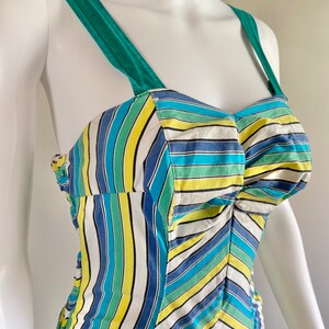 Vintage 1940s Striped Swimsuit / 40s Retro Bathing Suit / 40s Swimwear ...