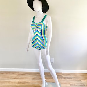 Vintage 1940s Striped Swimsuit / 40s Retro Bathing Suit / 40s Swimwear ...