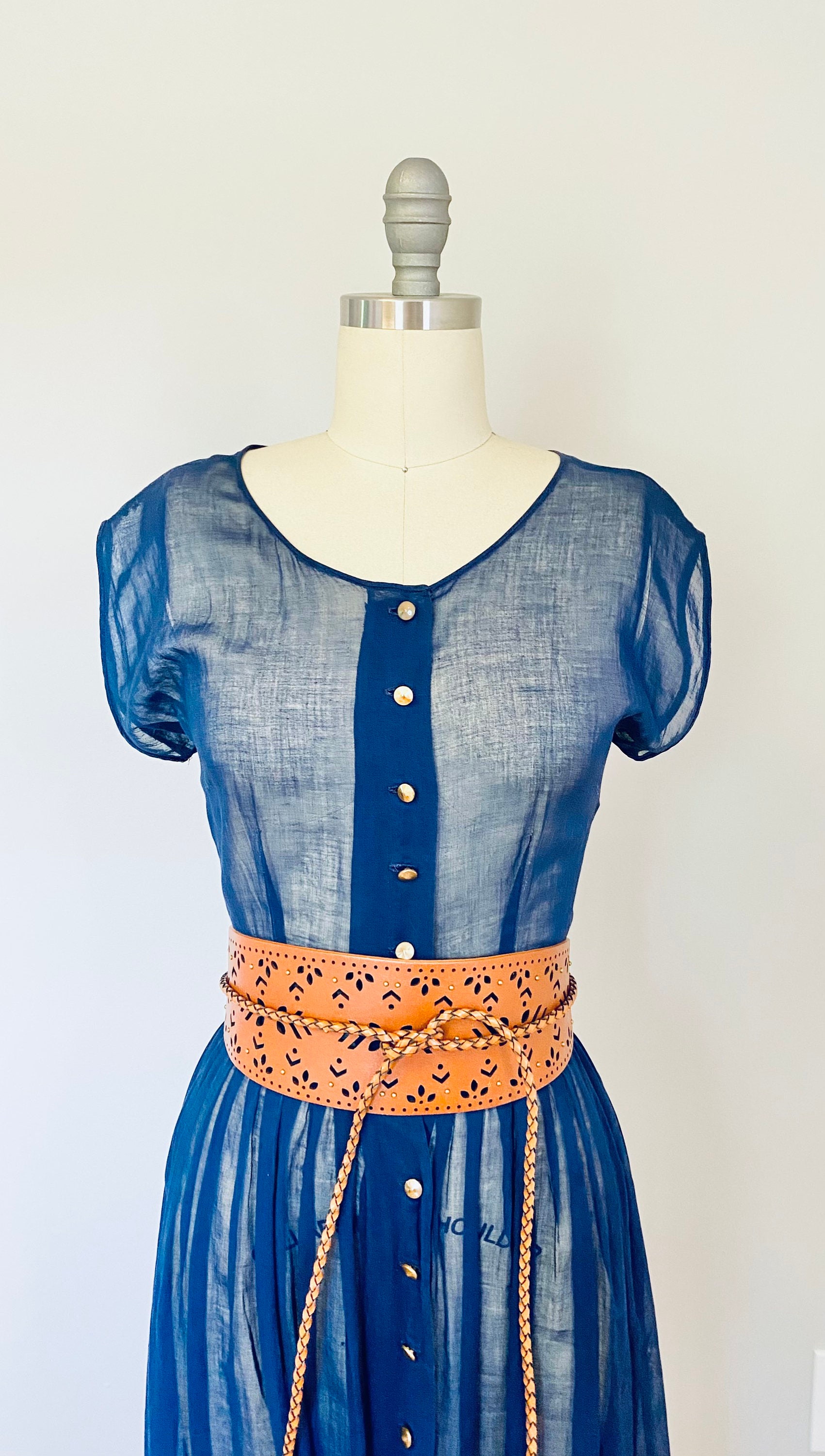 Vintage 1950s Sheer Navy Blue Dress / 50s Maxi Dress With | Etsy