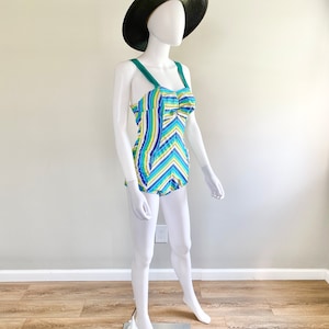 Vintage 1940s Striped Swimsuit / 40s Retro Bathing Suit / 40s Swimwear ...
