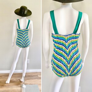 Vintage 1940s Striped Swimsuit / 40s Retro Bathing Suit / 40s Swimwear ...