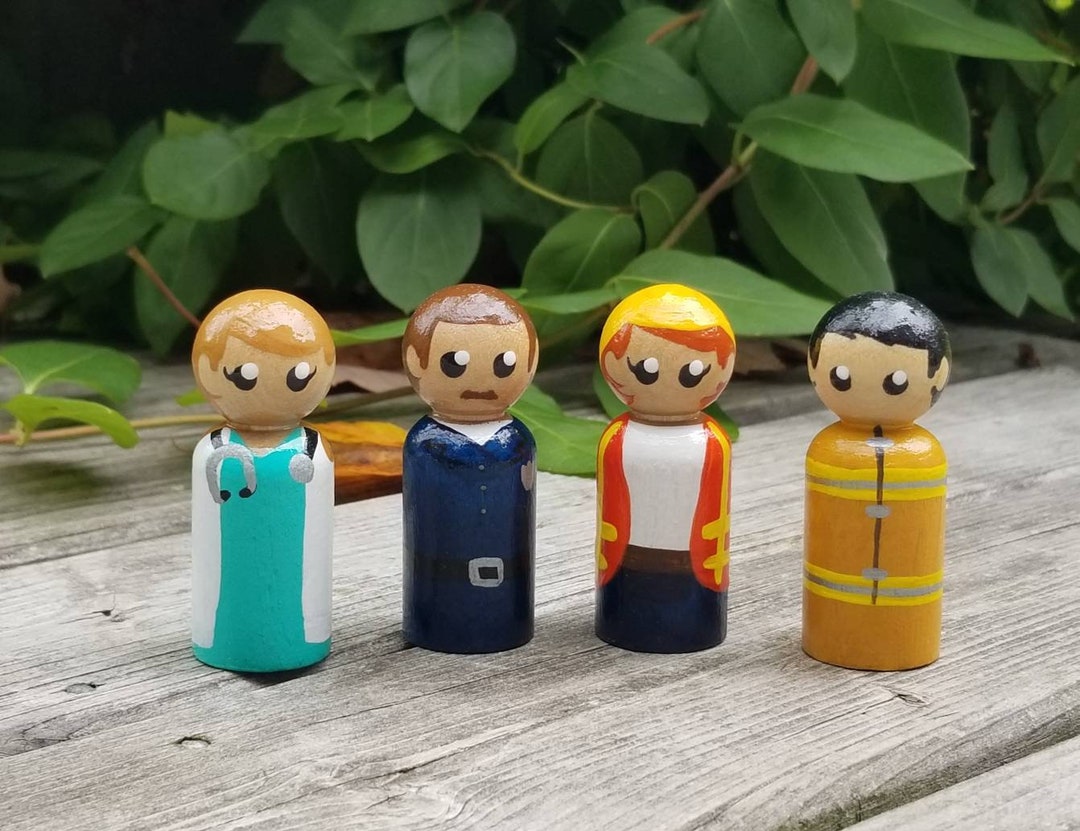 Community Workers Peg Doll Set - Etsy