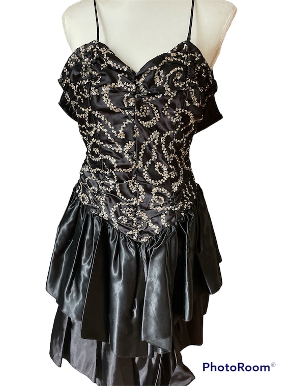 vintage black 80s prom - Gem