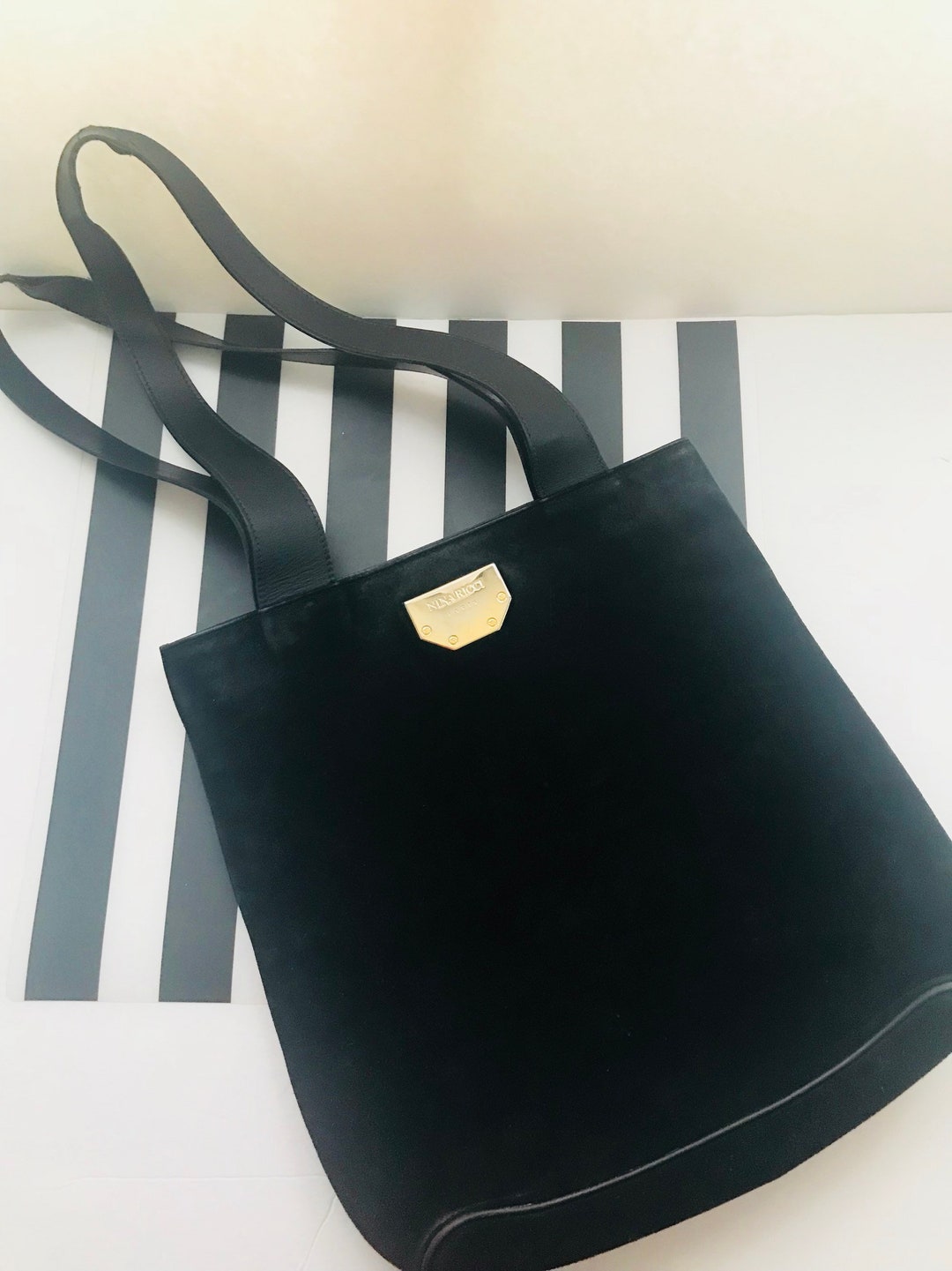 80's-90's Nina Ricci Suede Leather Purse/shoulder Strap/hold Accents ...