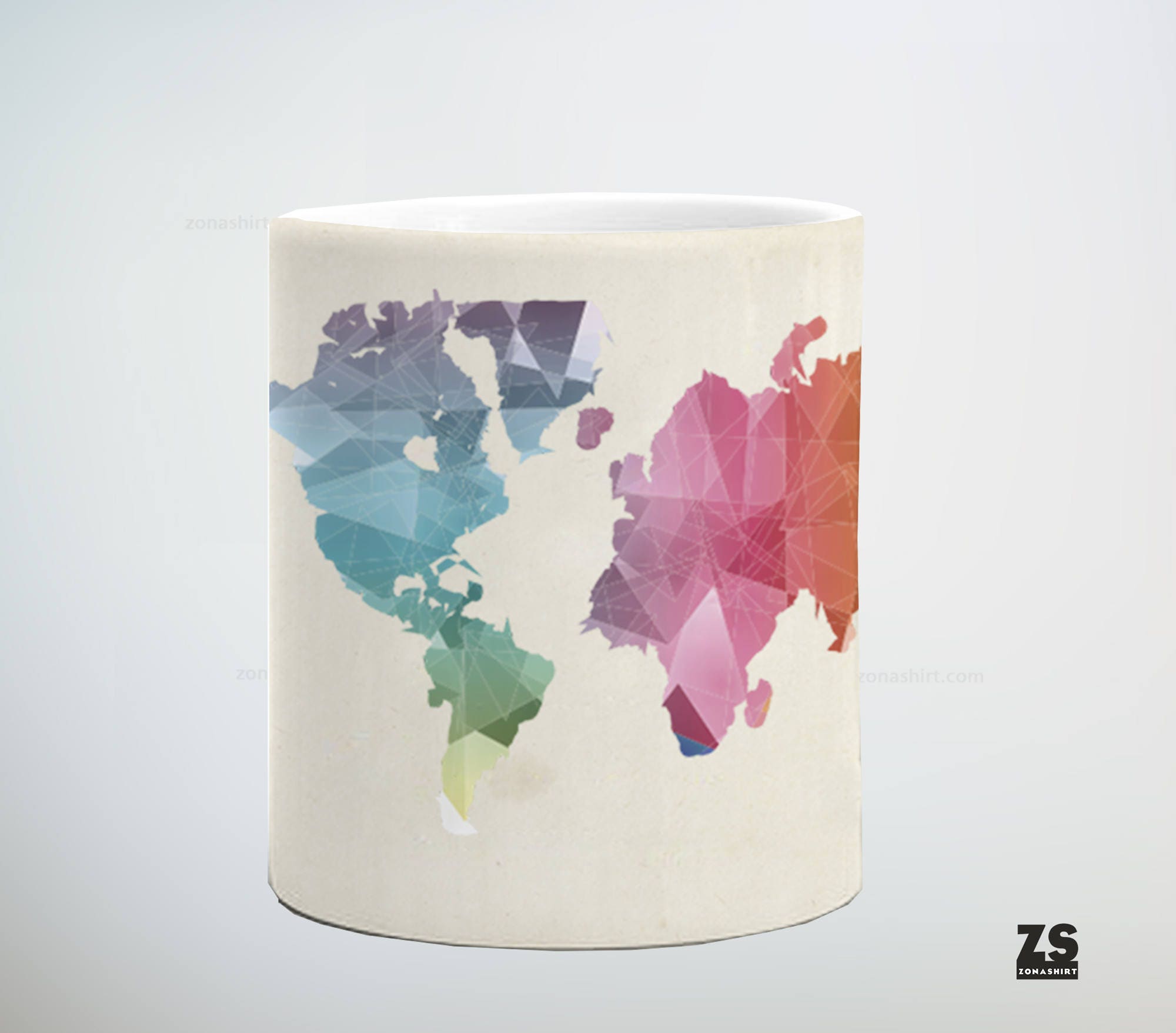 Mug With Map Design Planisphere Mug Gift for Travelers - Etsy