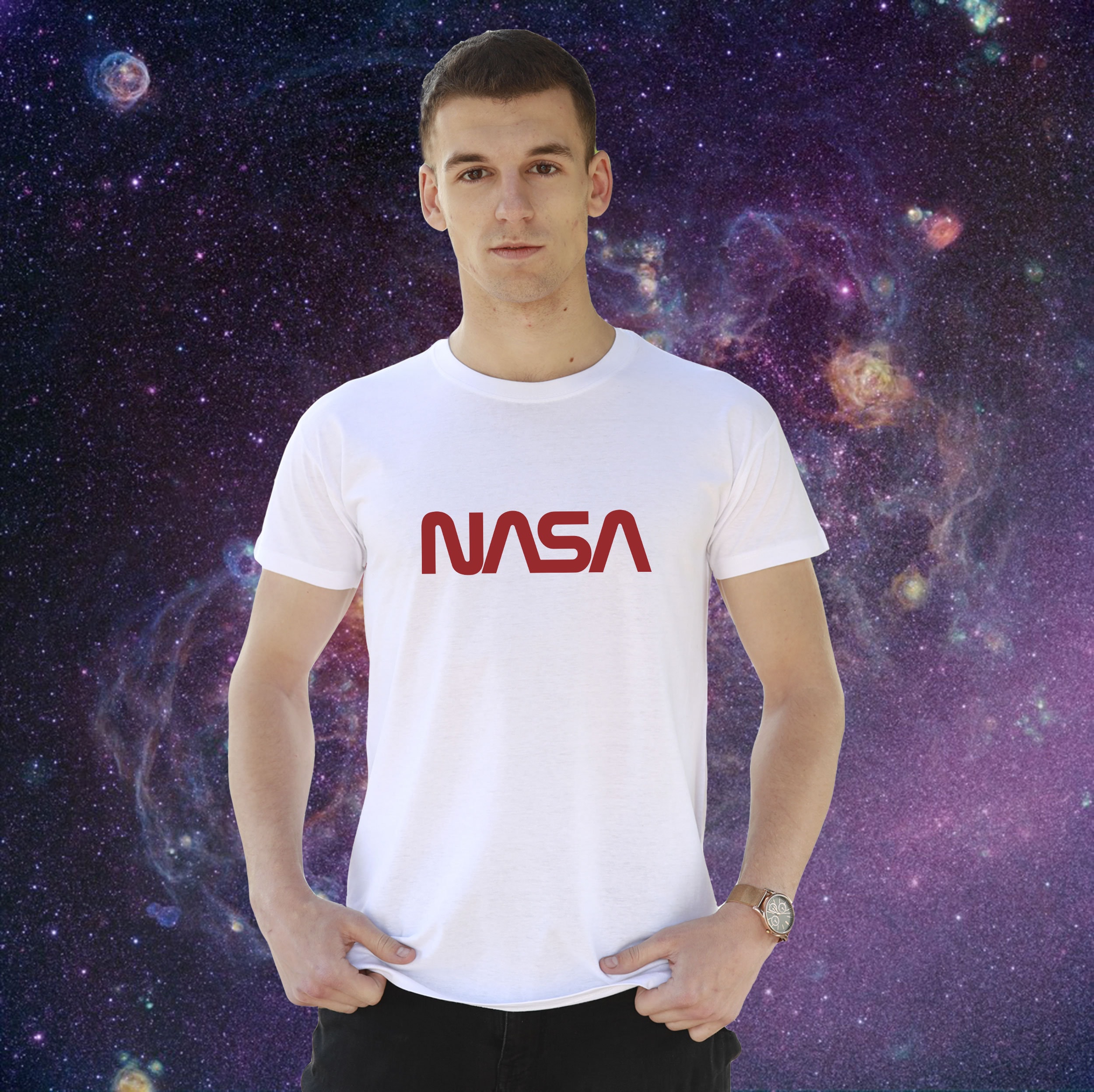 NASA Shirt NASA Logo Red White T Shirt Original Christmas - Etsy