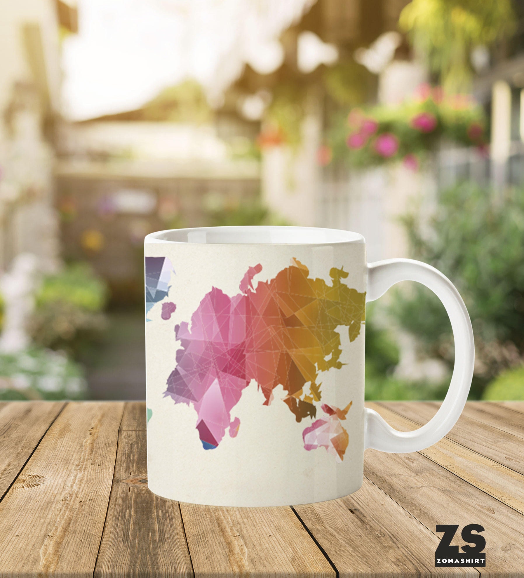 Mug With Map Design Planisphere Mug Gift for Travelers - Etsy