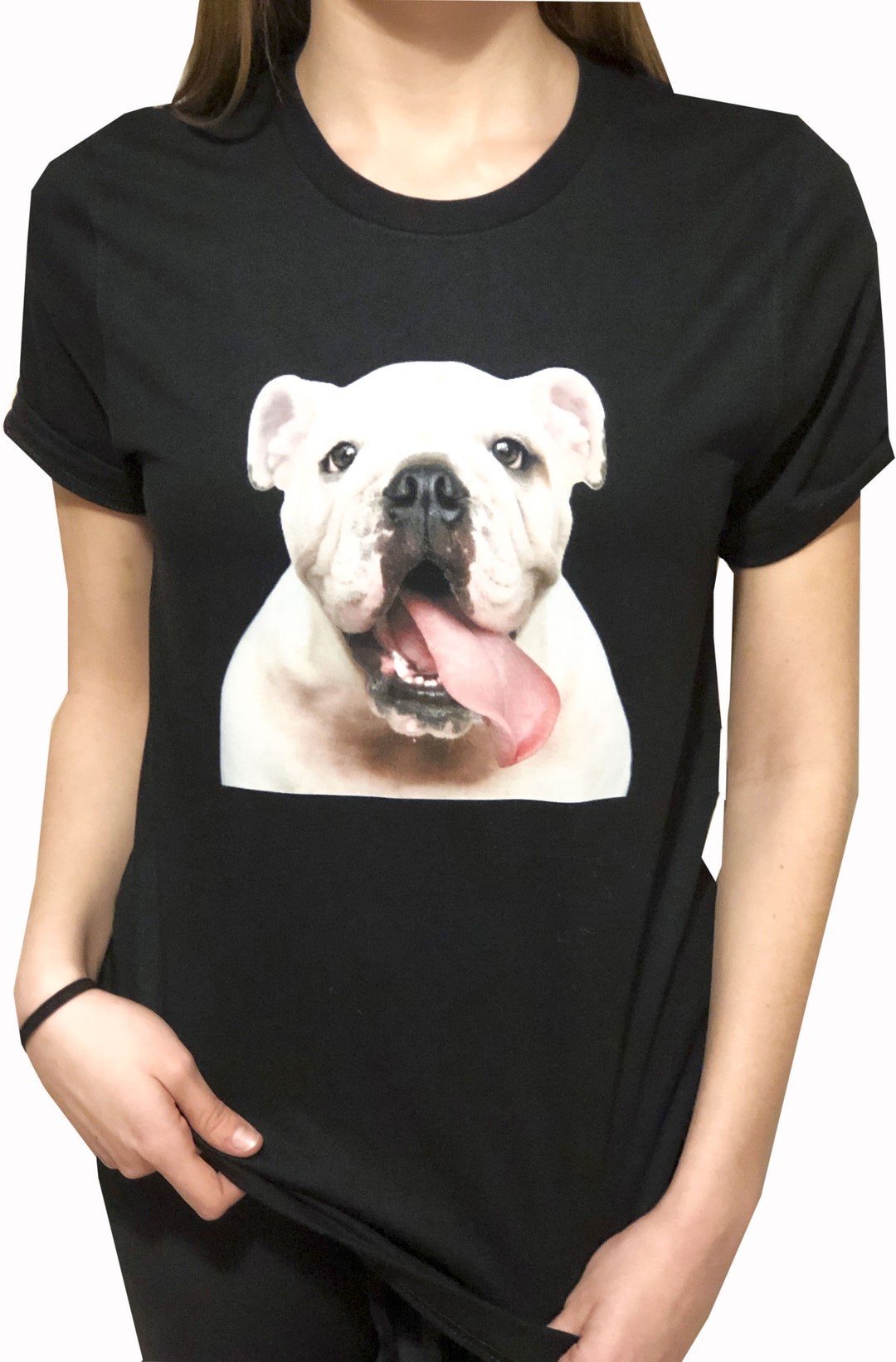 Custom Pet Photo T-shirt – Dog Face Portrait in Black or White - Etsy
