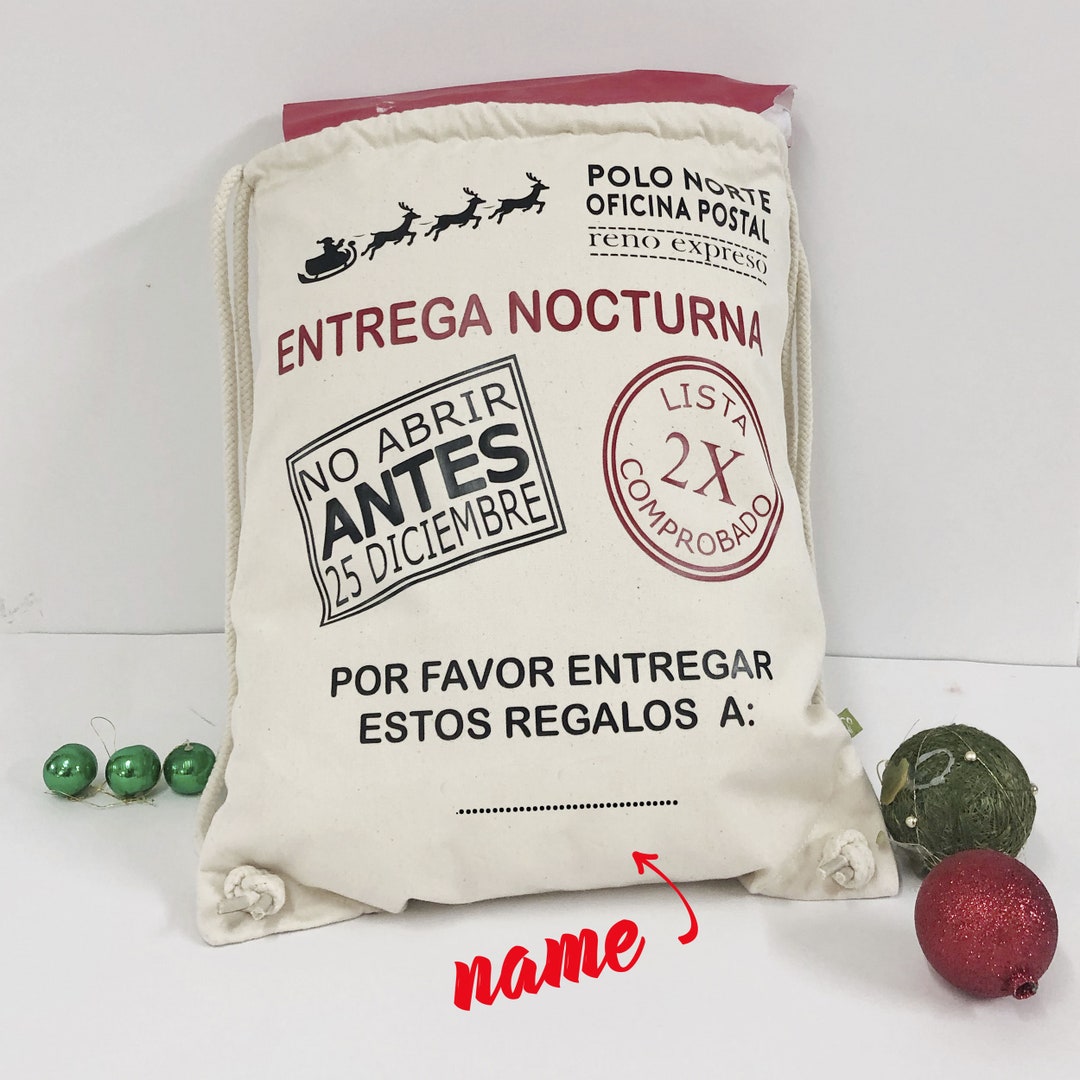 Christmas Gift Bag, Christmas Bags Personalized, Canvas Tote Bag ...