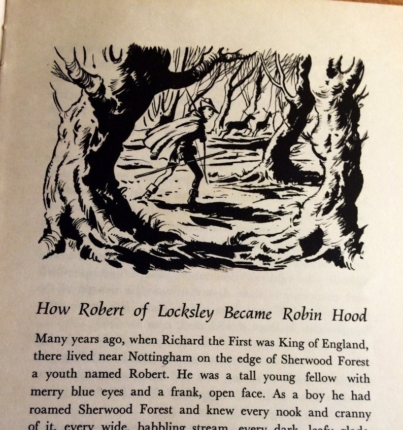 Robin Hood 1960s Story Book Friar Tuck Sherwood Forest Etsy