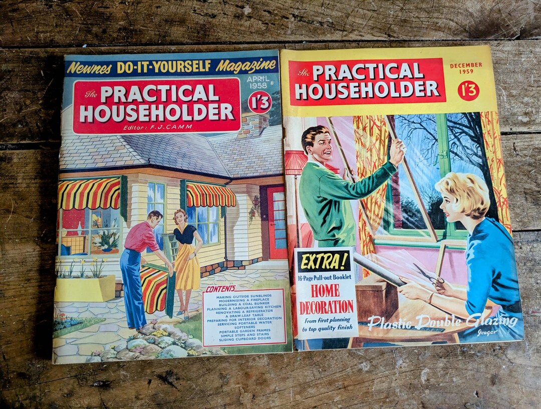 Practical Householder Magazines, 2 Vintage DIY Magazines, 1950s Mags ...