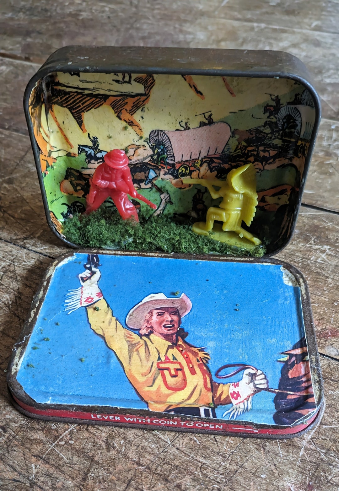 Cowboy Diorama, Diorama in Tin, Cowboy Shadow Box, Cowboys and Indians ...