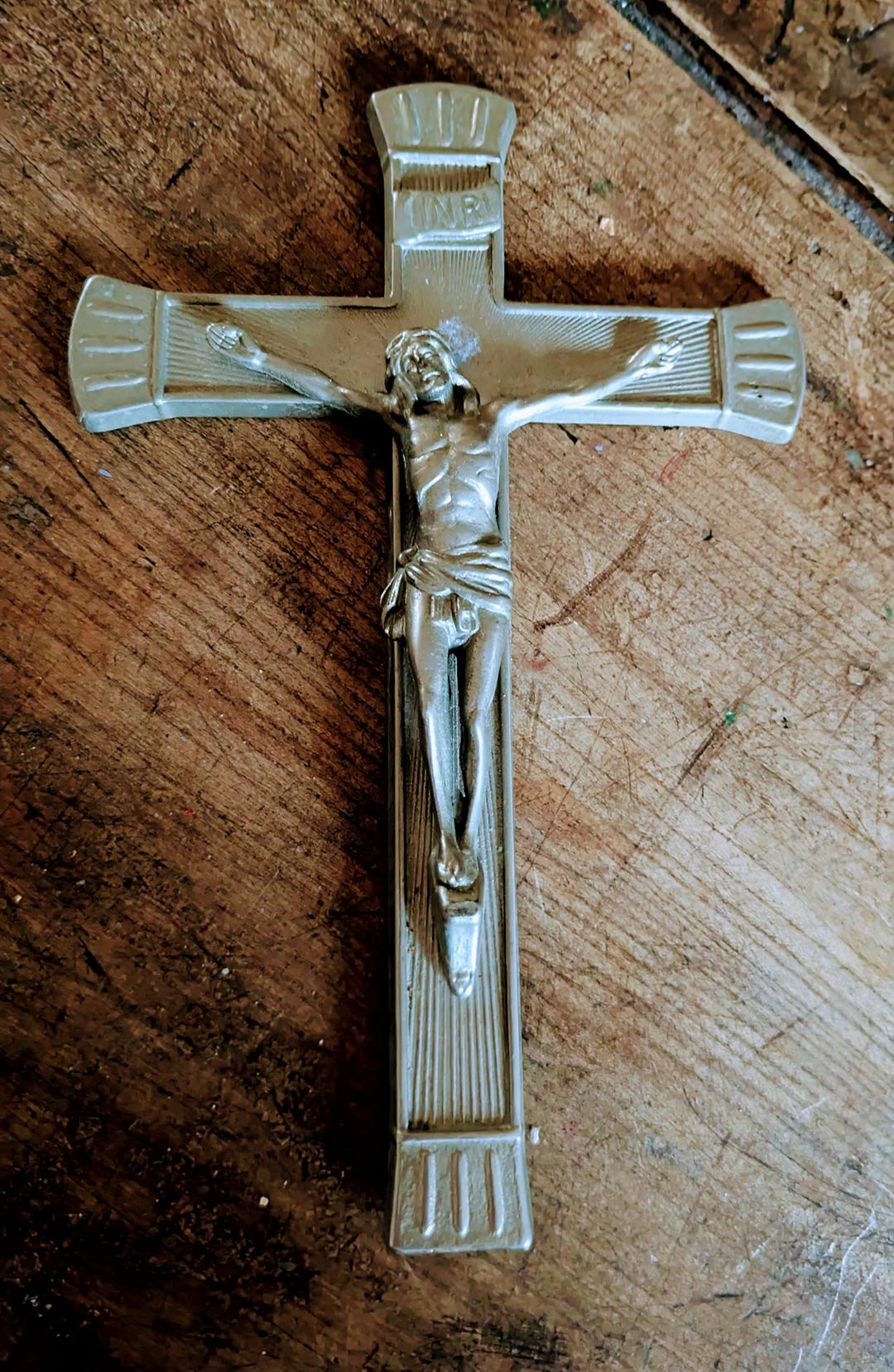 Large Cross, Crucifix, Vintage Religious, Vintage Jesus, Silver ...