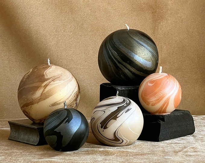 Metallic Marble Sphere Candle - Etsy