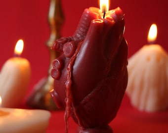 Blood Red Heart Candle Anatomical Heart Unique Candle Gothic Gift for ...