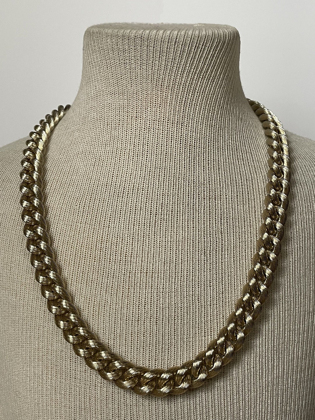 Vintage Gold Tone Rope Link Necklace and Bracelet Set - Etsy