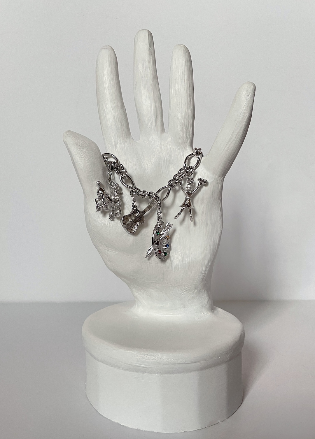 Vintage Silver Tone Monet Charm/life Bracelet. Midcentury. Chain and ...