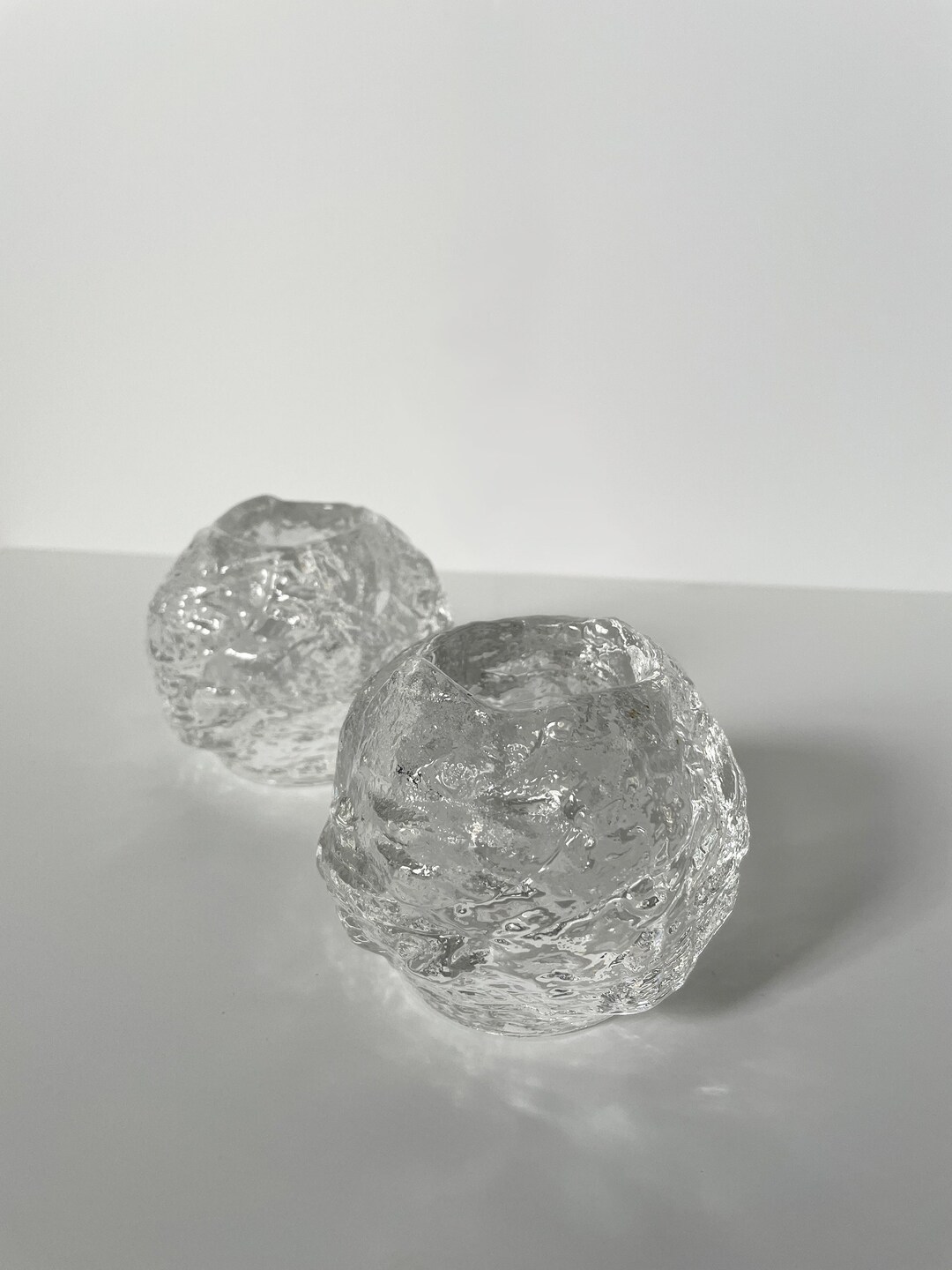 Vintage Kosta Boda Crystal Snowball Votive Candle Holders - Ann Warff ...