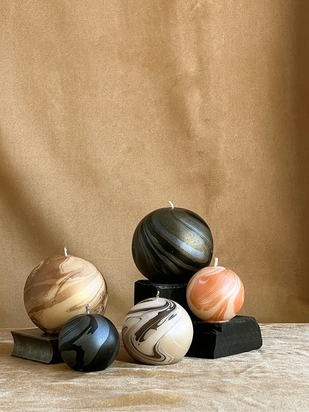 Metallic Marble Sphere Candle - Etsy