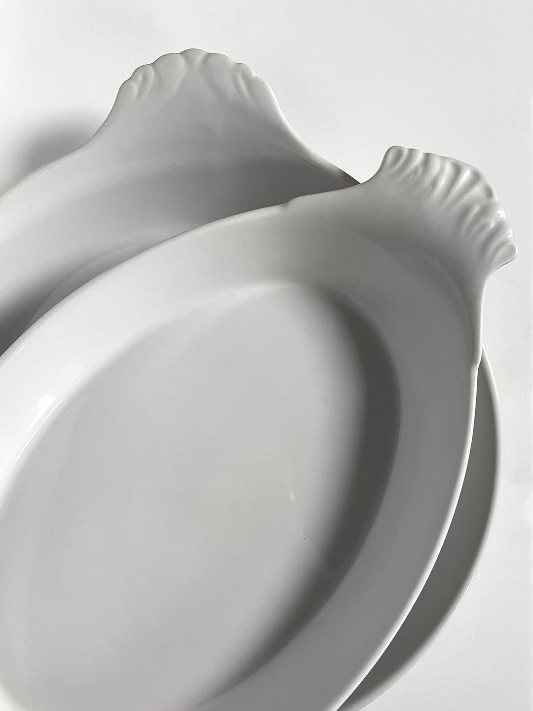 Vintage Large White Ceramic Platters/serving Dishes. Versatile. Sold ...