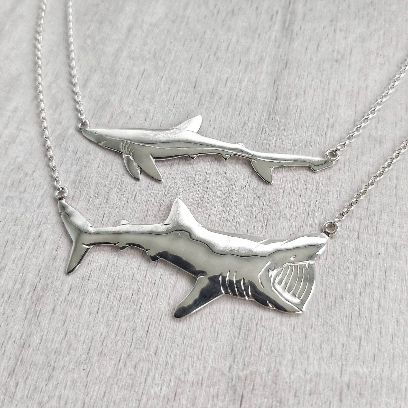 Shark Tales Shark Tails Shark Necklace Thresher Shark Blue | Etsy