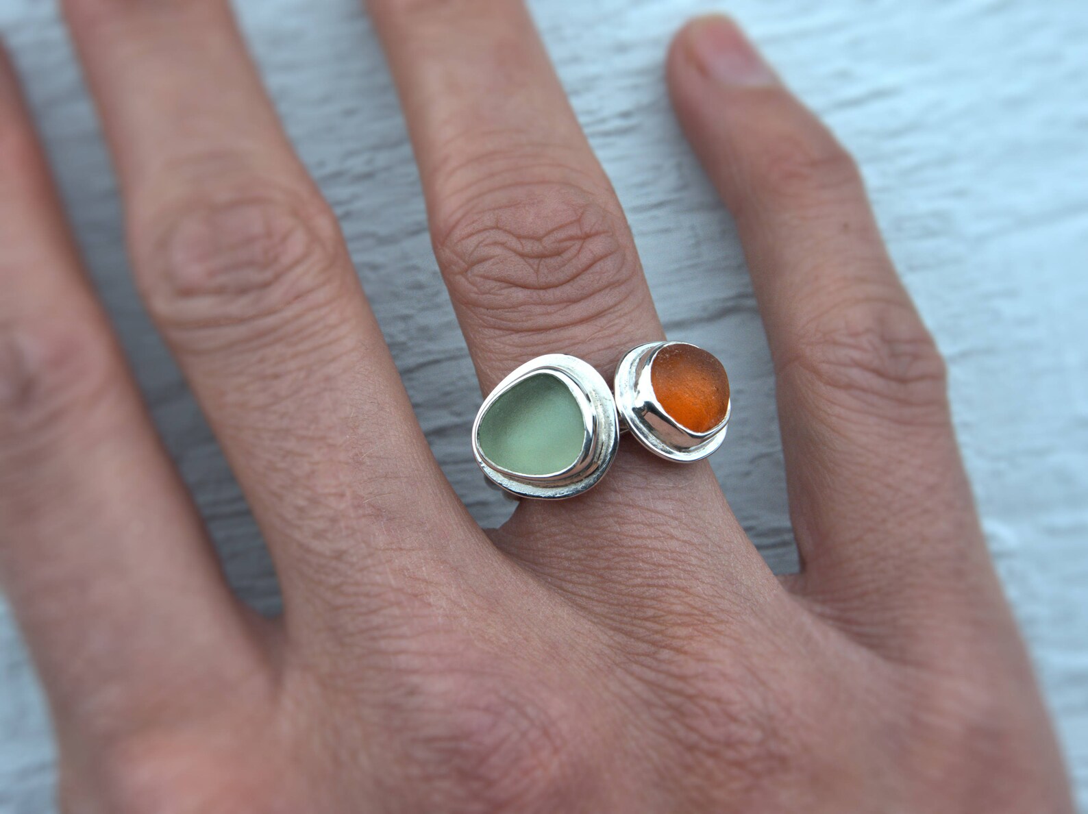Selkie Seaglass Rings Choose Your Glass Beachglass Sea - Etsy