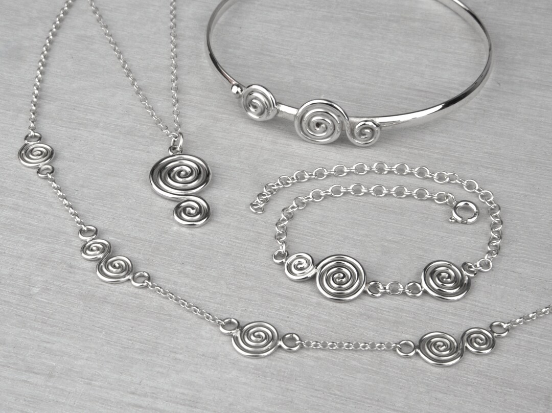 Handcrafted Recycled Silver Swirl Jewelry, White Wayer Collection ...
