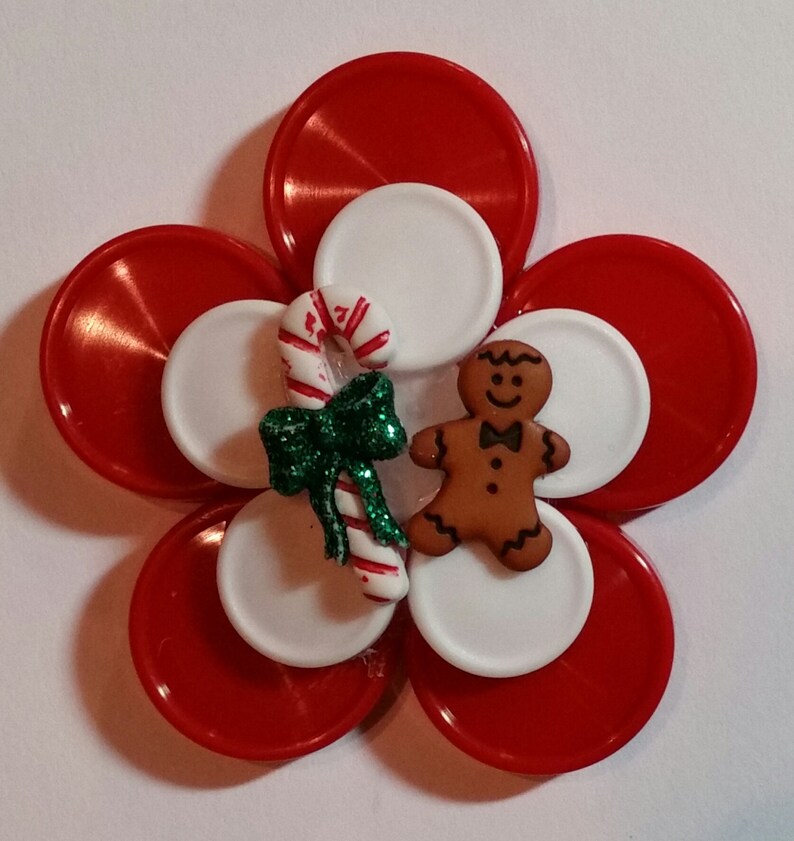 Gingerbread Man with Candy Cane medicine vial flip off cap ID | Etsy