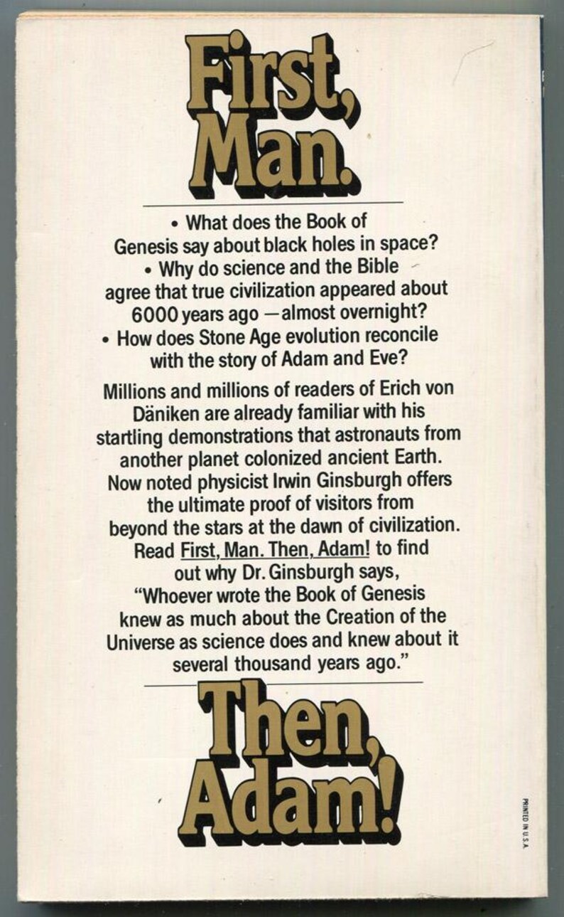 First, Man. Then, Adam A Scientific Interpretation of the Book of ...