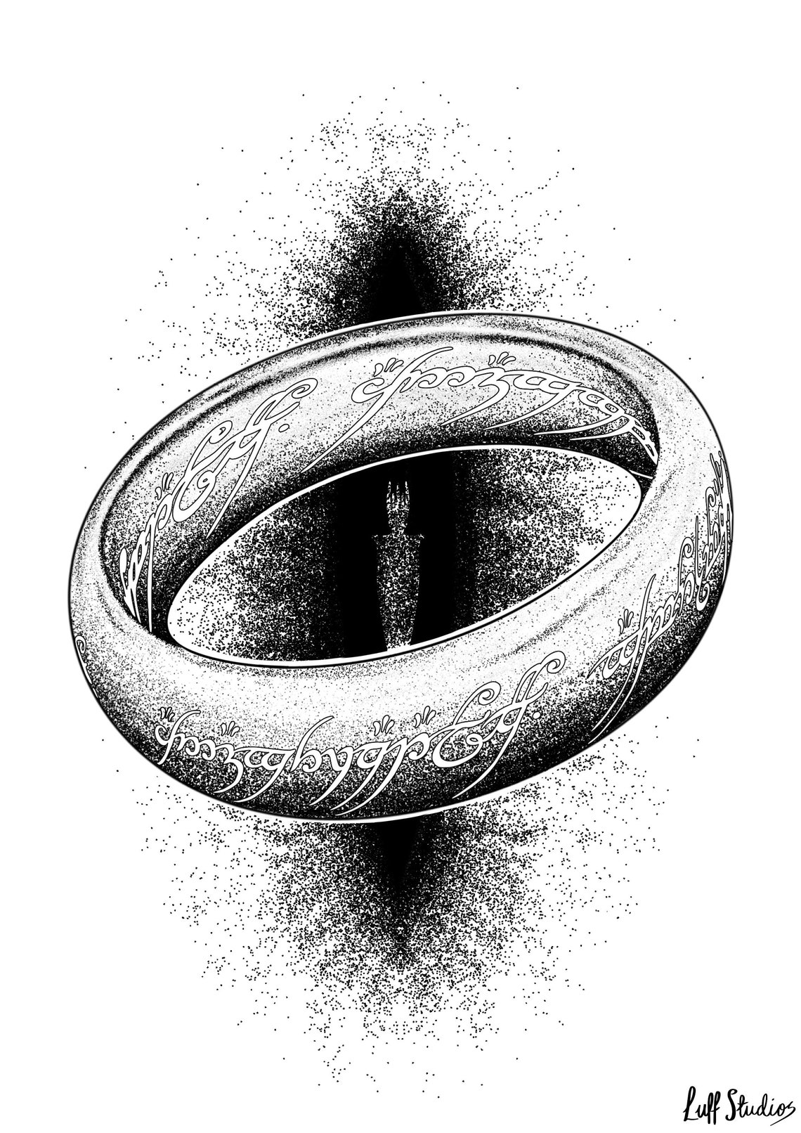 The One Ring A4 Dotwork Digital Print Lord of the Rings Art | Etsy