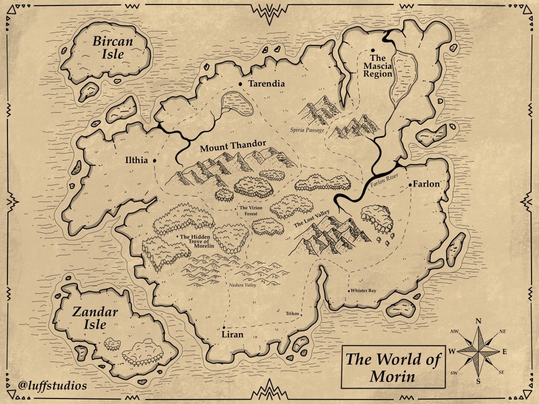 Fantasy Map Download - the World of Morin - Etsy