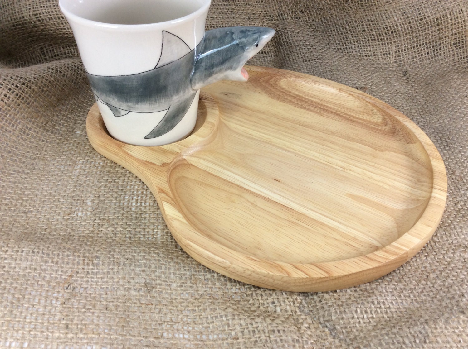 2 Partition Food Wood Tray Small Kid Wooden Utensil Natural | Etsy