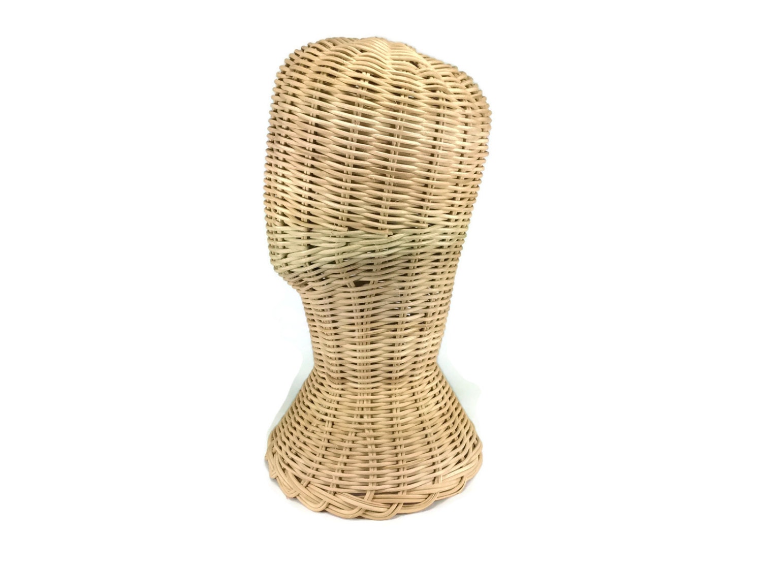 Mannequin Head Short Wicker Rattan Head Wig Stand Handcraft - Etsy
