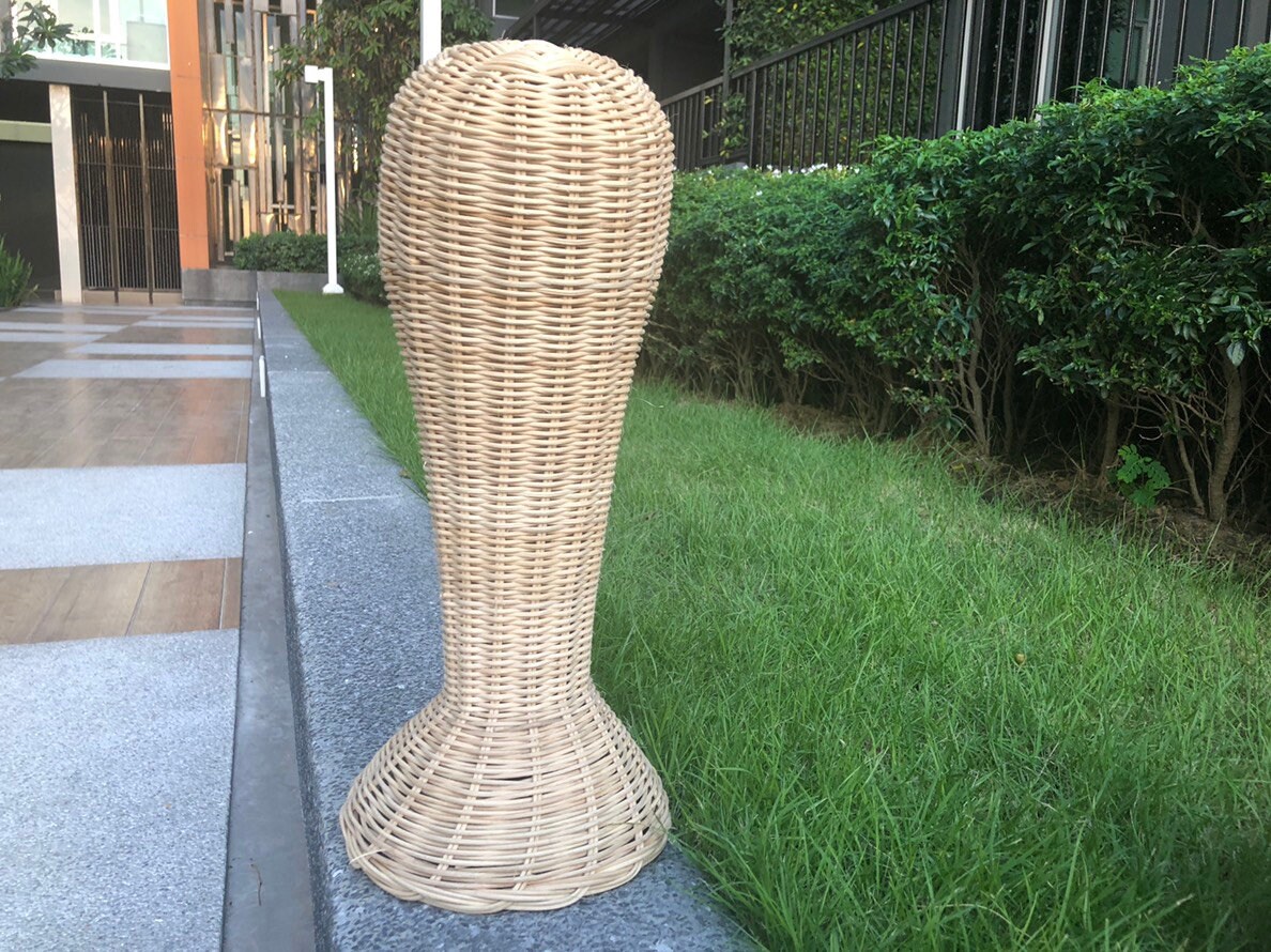 Mannequin Head Wicker Narrow Neck Rattan Head Wig Stand - Etsy