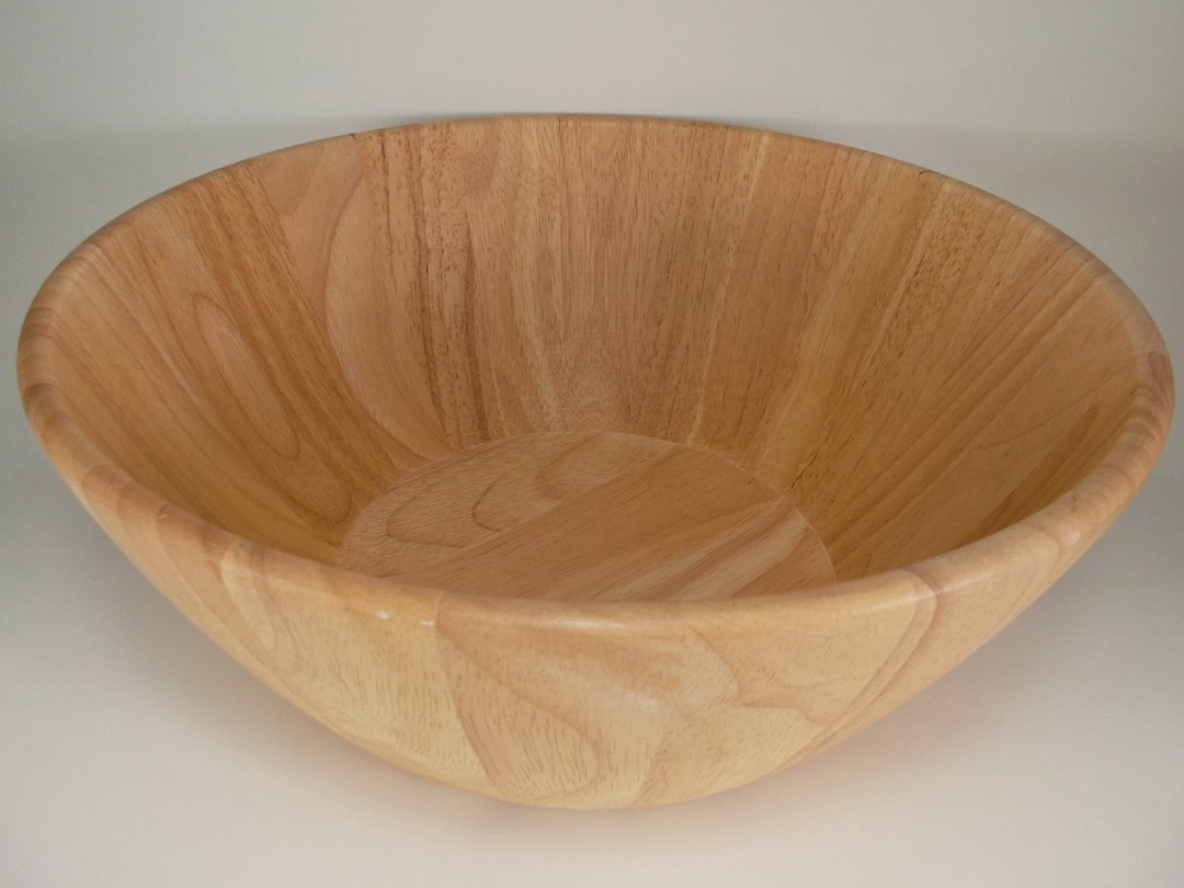 12 Inches Large King Size Salad Bowl Handmade Wooden Utensil Natural ...