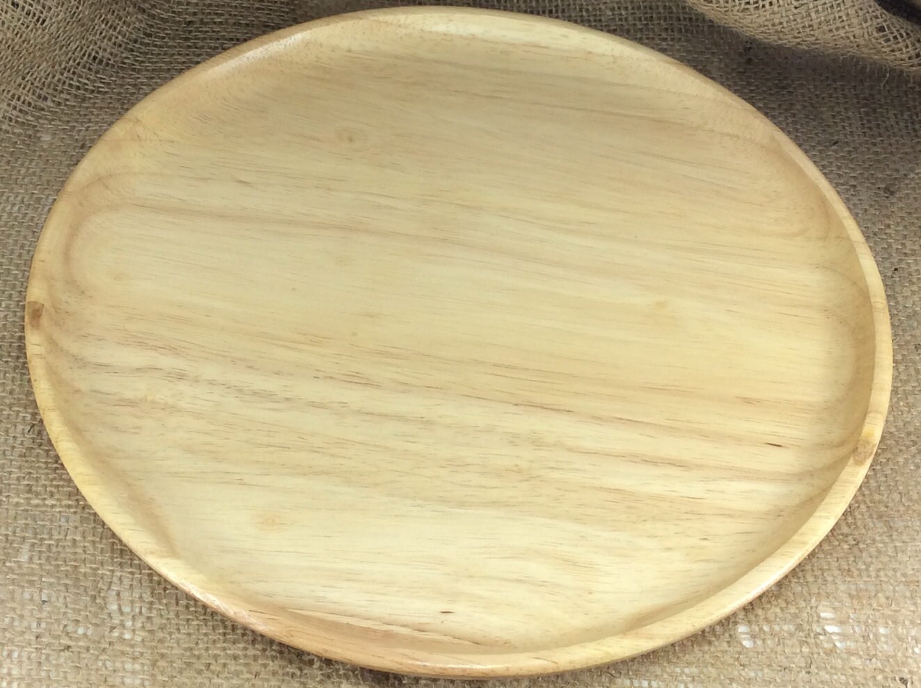 12 Inch Food Wood Tray Wooden Utensil Round Circle Natural | Etsy