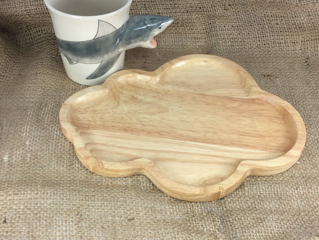Cloud Shape Tray Food Tray Kids Kid Wooden Utensil Natural - Etsy