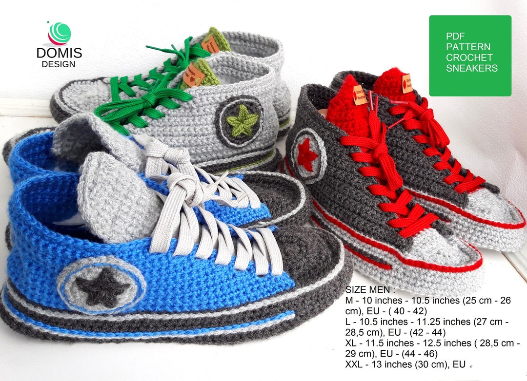PDF Mens Crochet Pattern Crochet Shoes Slippers Mens Crochet High Top ...