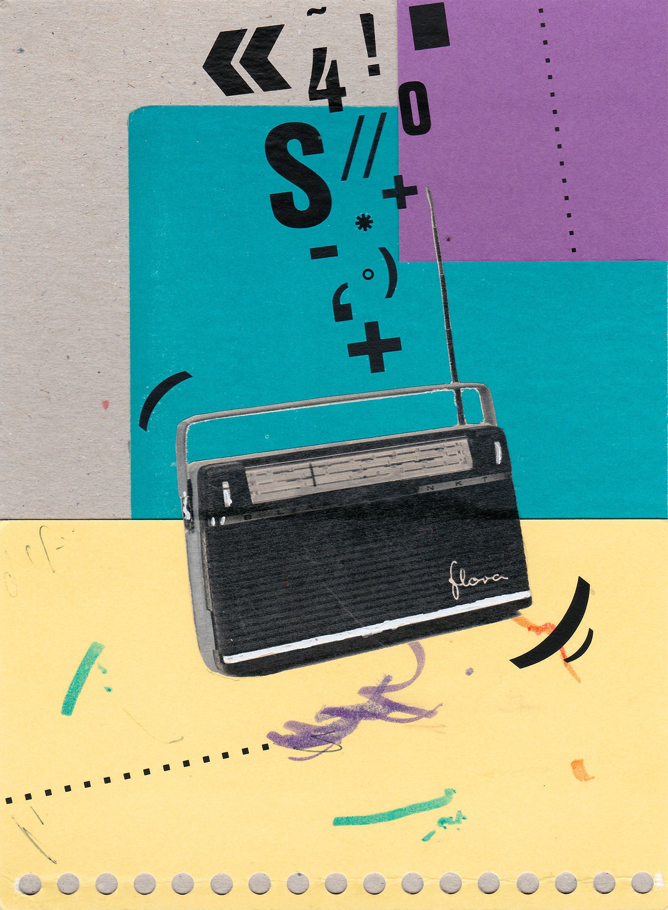 Vintage Radio Playing Music Collage Art Typography Old - Etsy
