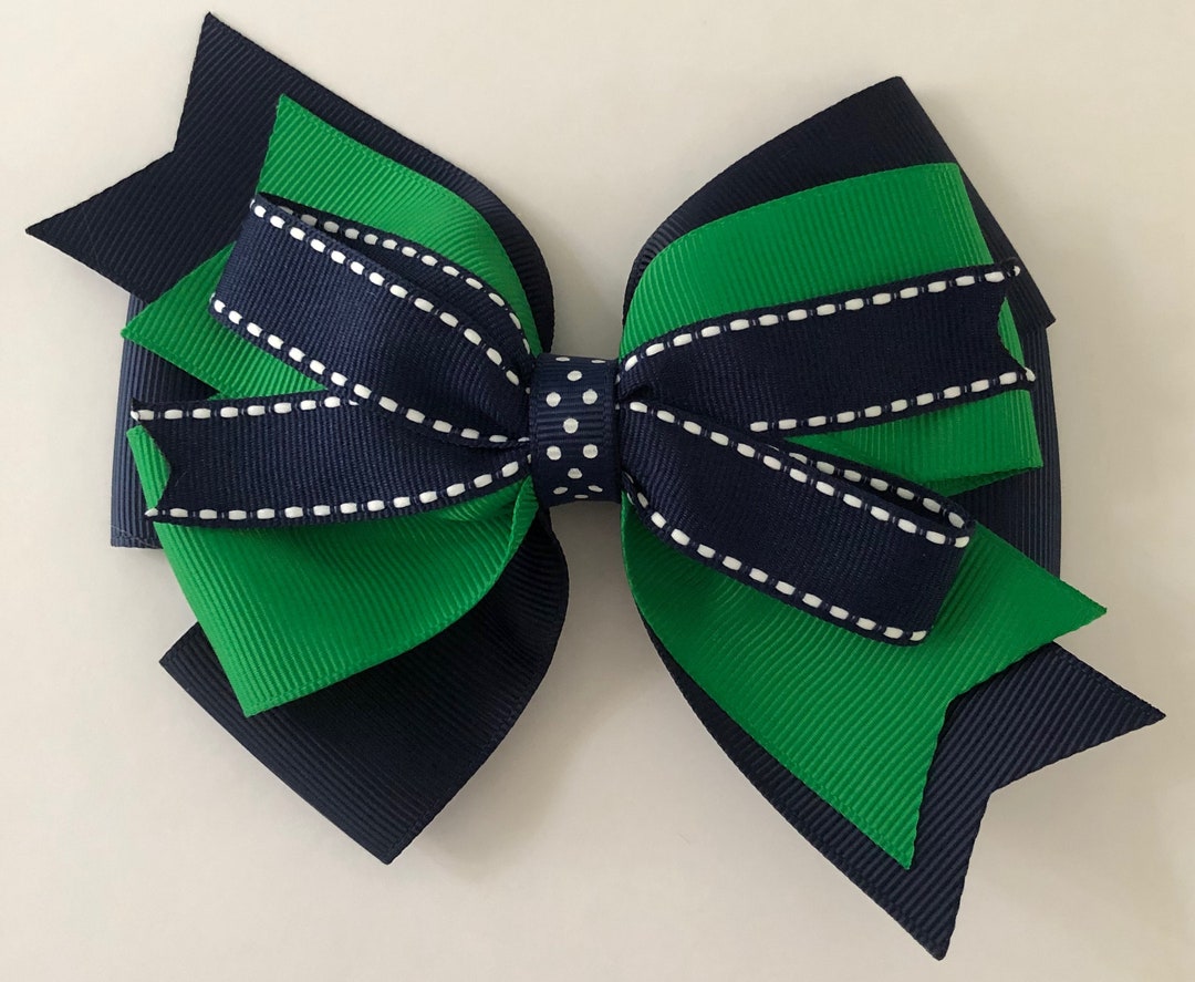 Navy and Kelly Green Bow School Uniform Bow Back to School Bow School ...