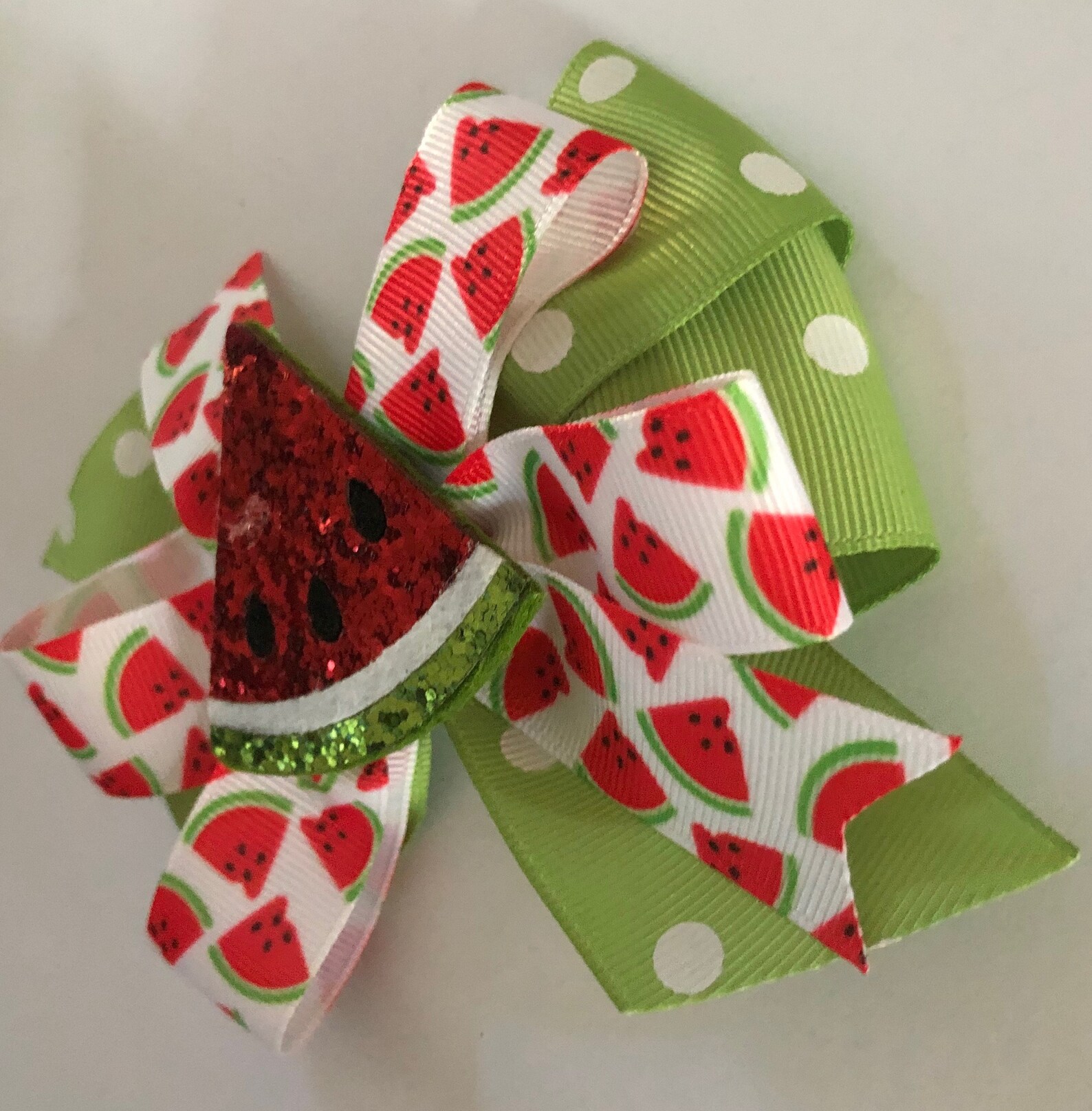Watermelon Hair Bow Watermelon Bow Red Watermelon Bow Glittery - Etsy