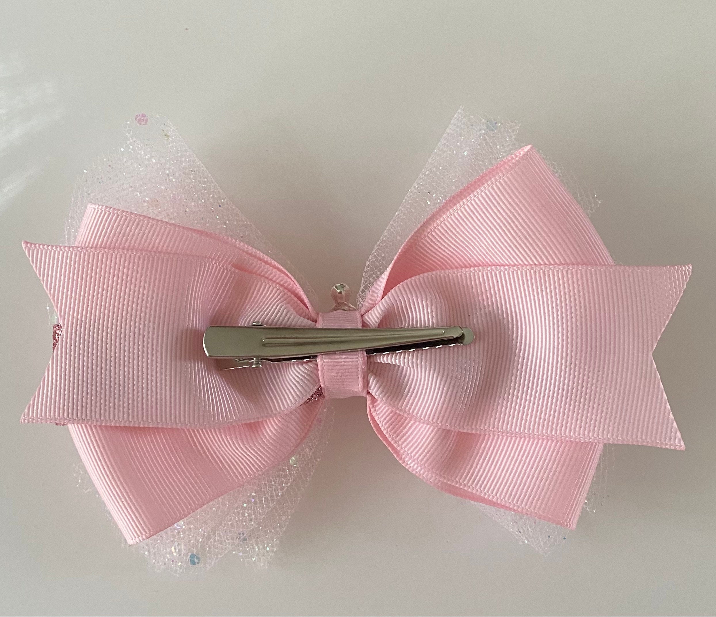 Pink Princess Bow Sparkly Pink Princess Bow With Tiara - Etsy