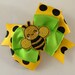 Glittery Bumble Bee Bow Polka Dot Bumble Bee Bow Lime Green and Yellow ...