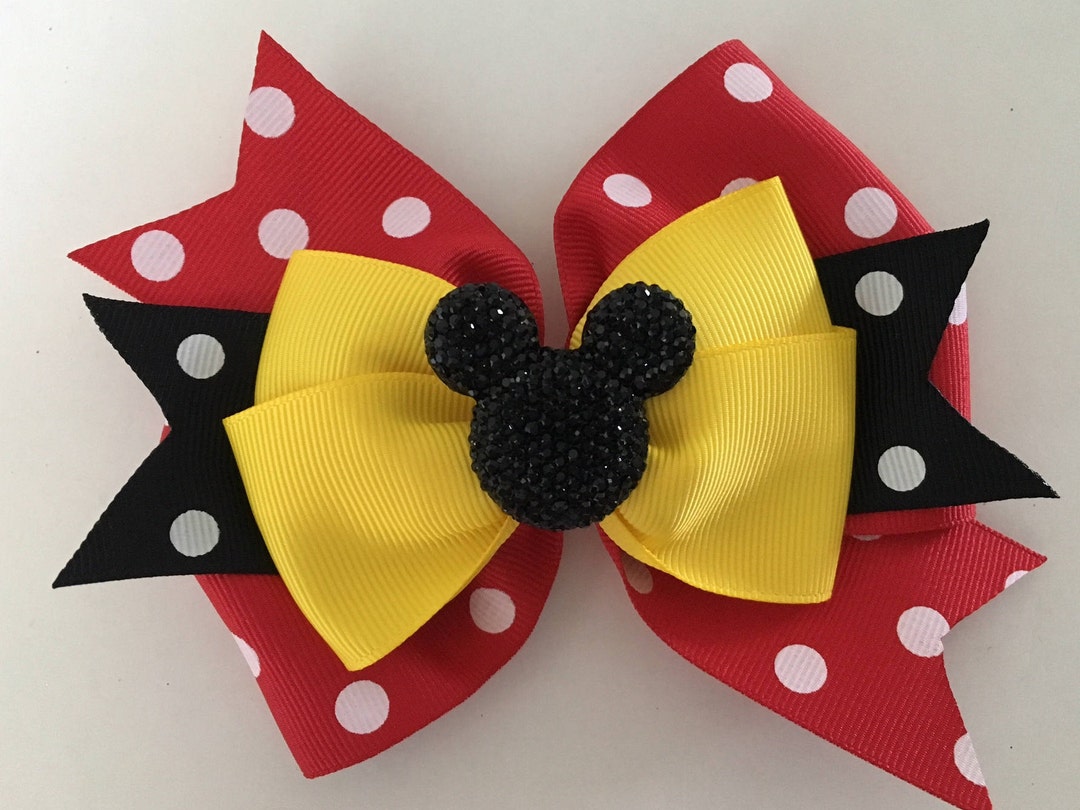 Minnie Mouse Hair Bow Mickey Mouse Bow Disney Minnie Bow Disney Mickey ...