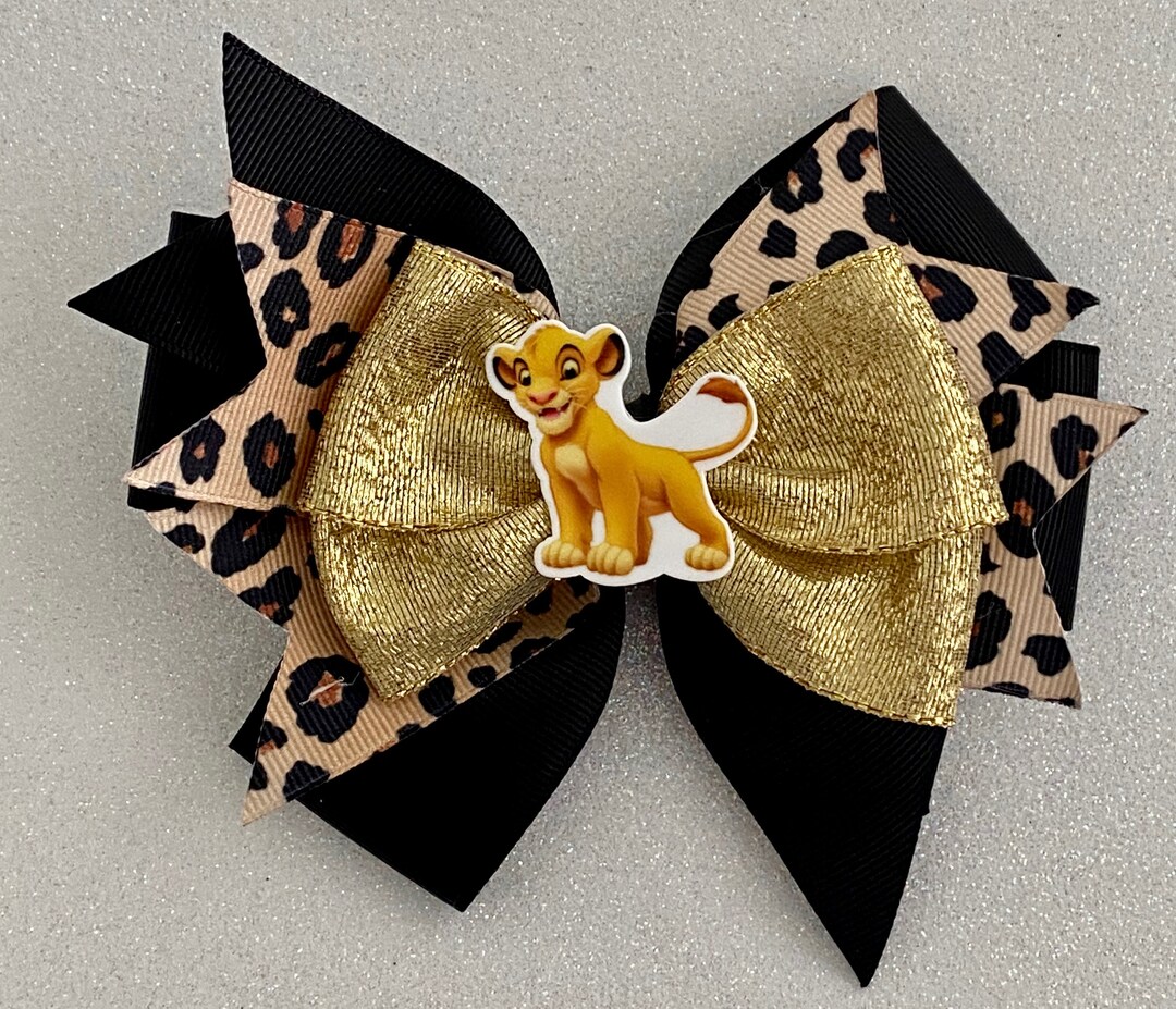 Lion King Hair Bow Disney Bow Black and Gold Lion King Bow Leopard ...