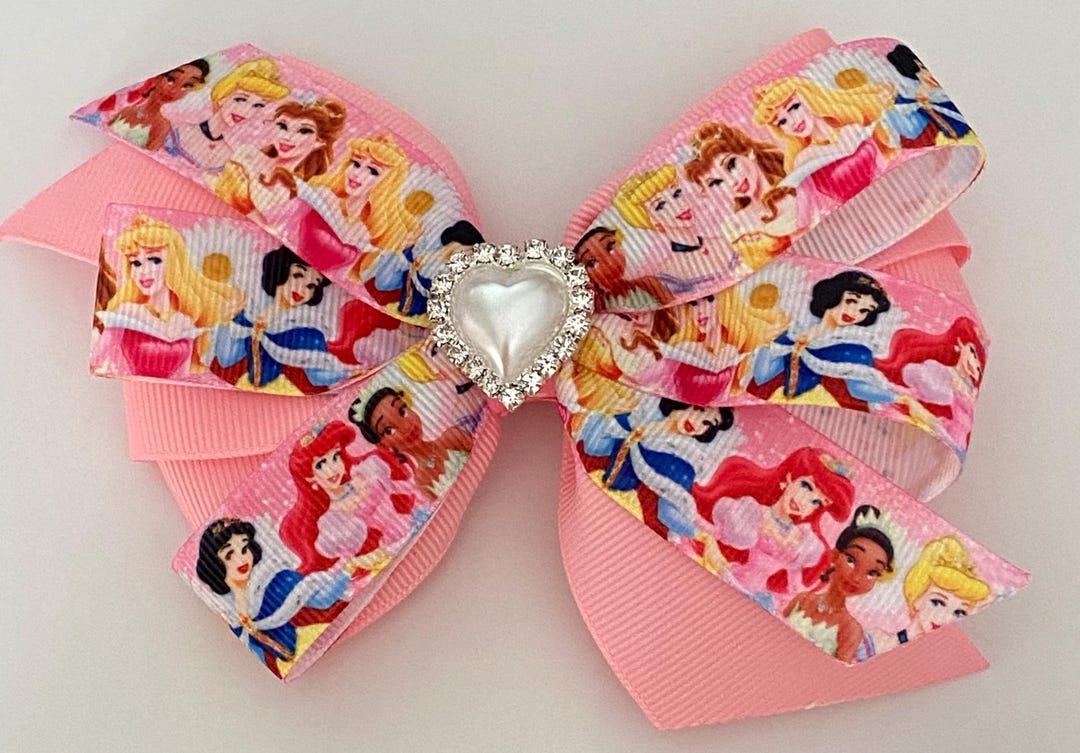 Many Princesses Bow Disney Princess Bow All Princess Bow Pink and Light ...