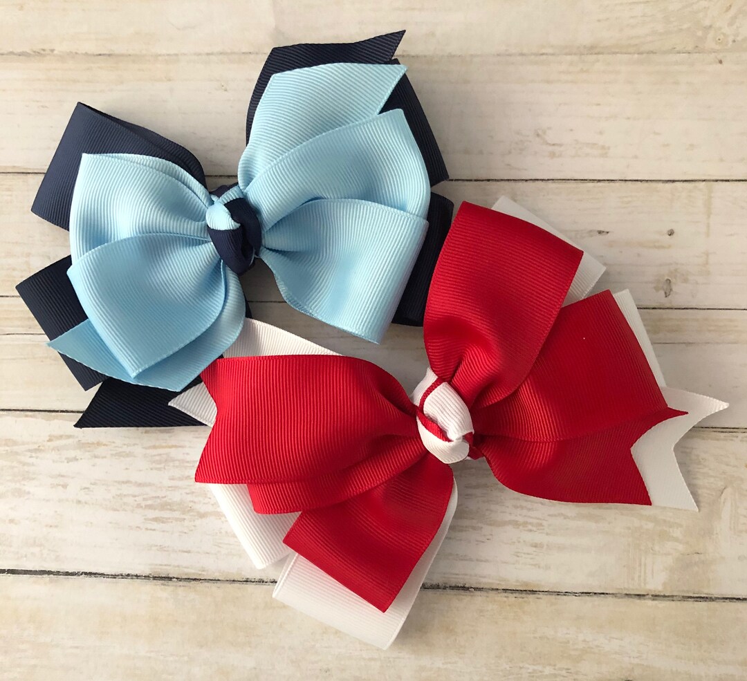 Custom School Hair Bows to Match Your School Colors School Uniform Bow ...