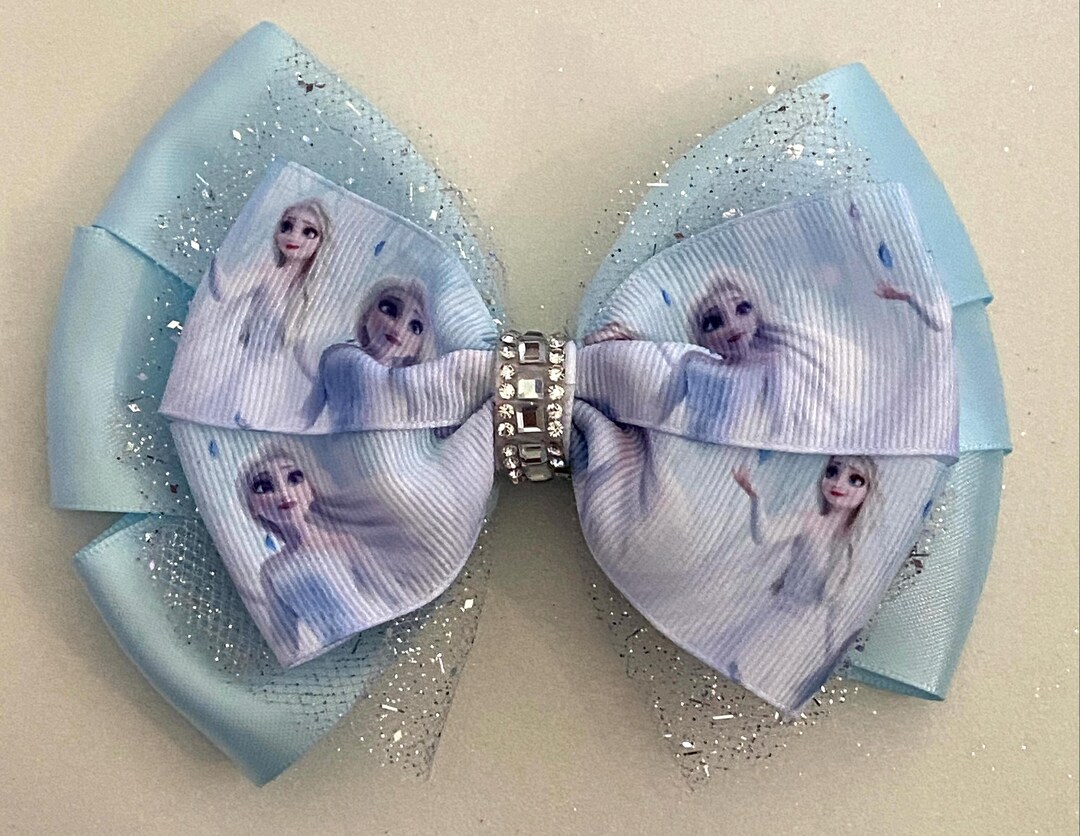 Elegant Elsa Bow Sparkly Elsa Bow From Frozen Disney Hair Bow - Etsy