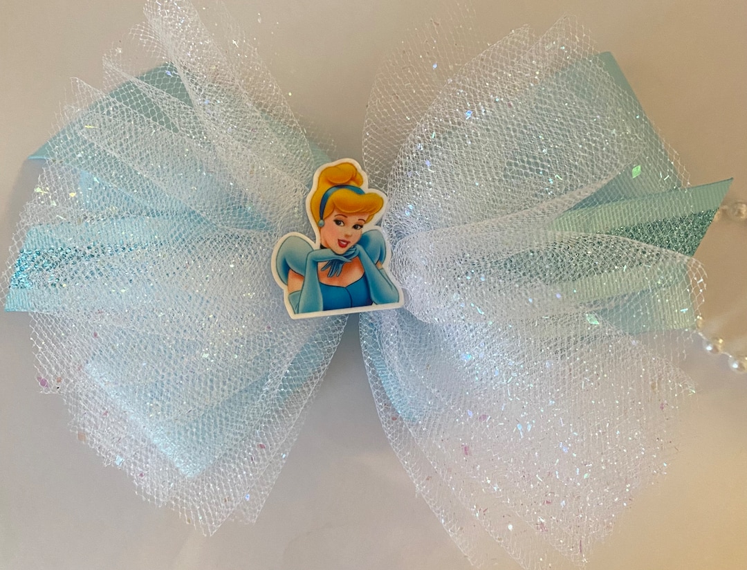 Cinderella Hair Bow Blue Cinderella Bow Disney Princcess Bow - Etsy