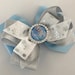 Elsa Hair Bow Frozen Hair Bow Light Blue and Silver Elsa Bow Disney ...